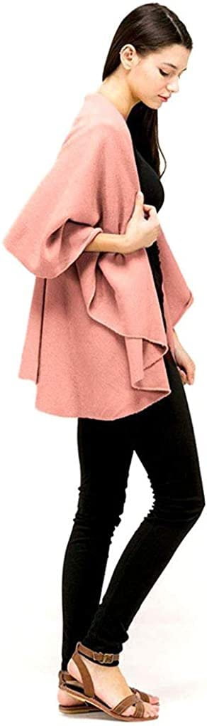 Shawl Wrap Vest Multiple Wear 5 in 1,Draped, Bundle with Belt Blush ...