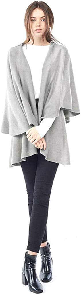 Shawl Wrap Vest Multiple Wear 5 in 1,Draped, Bundle with Belt Grey ...