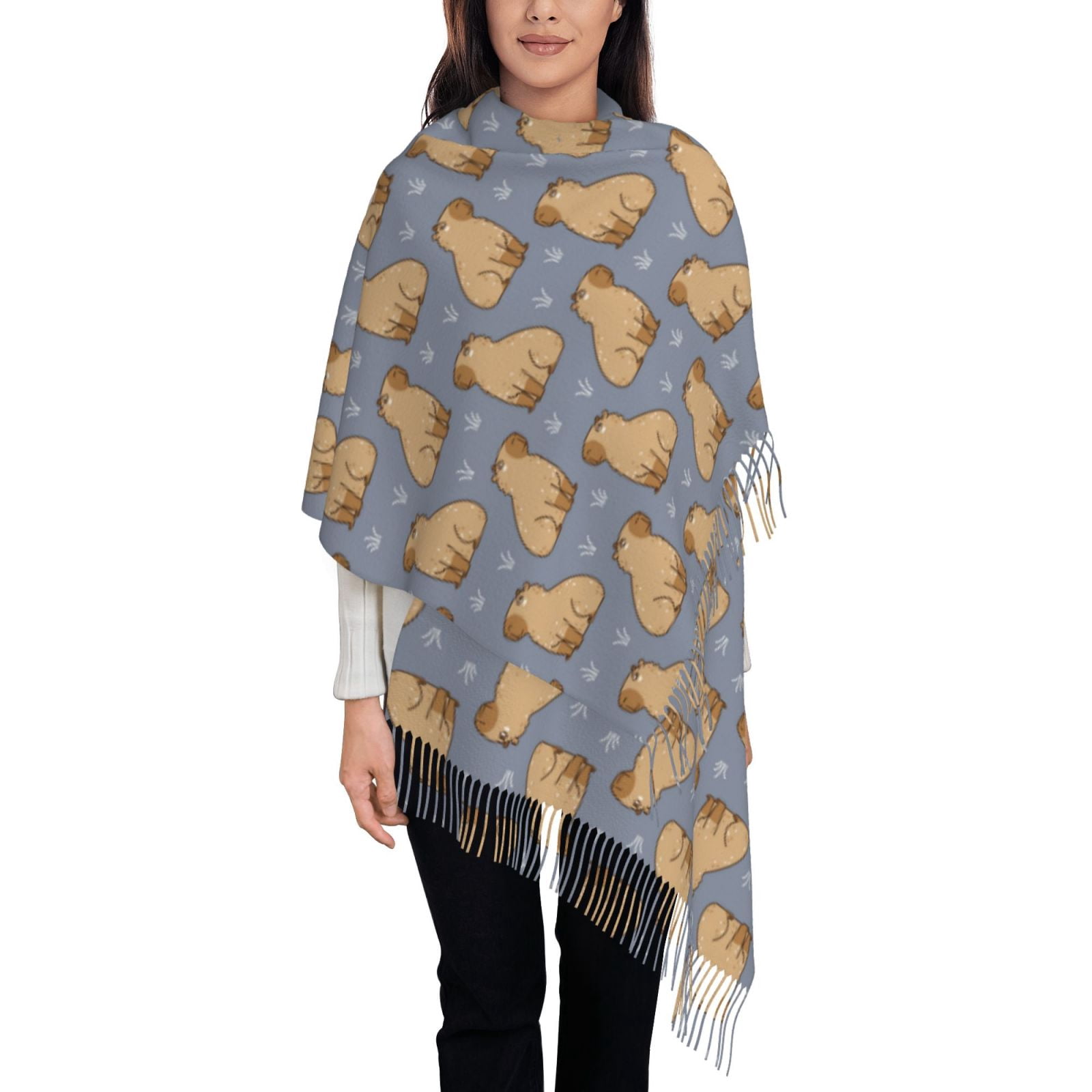 Shawl Wraps for Women - Capybara and Grass Imitation Pashmina Shawls ...