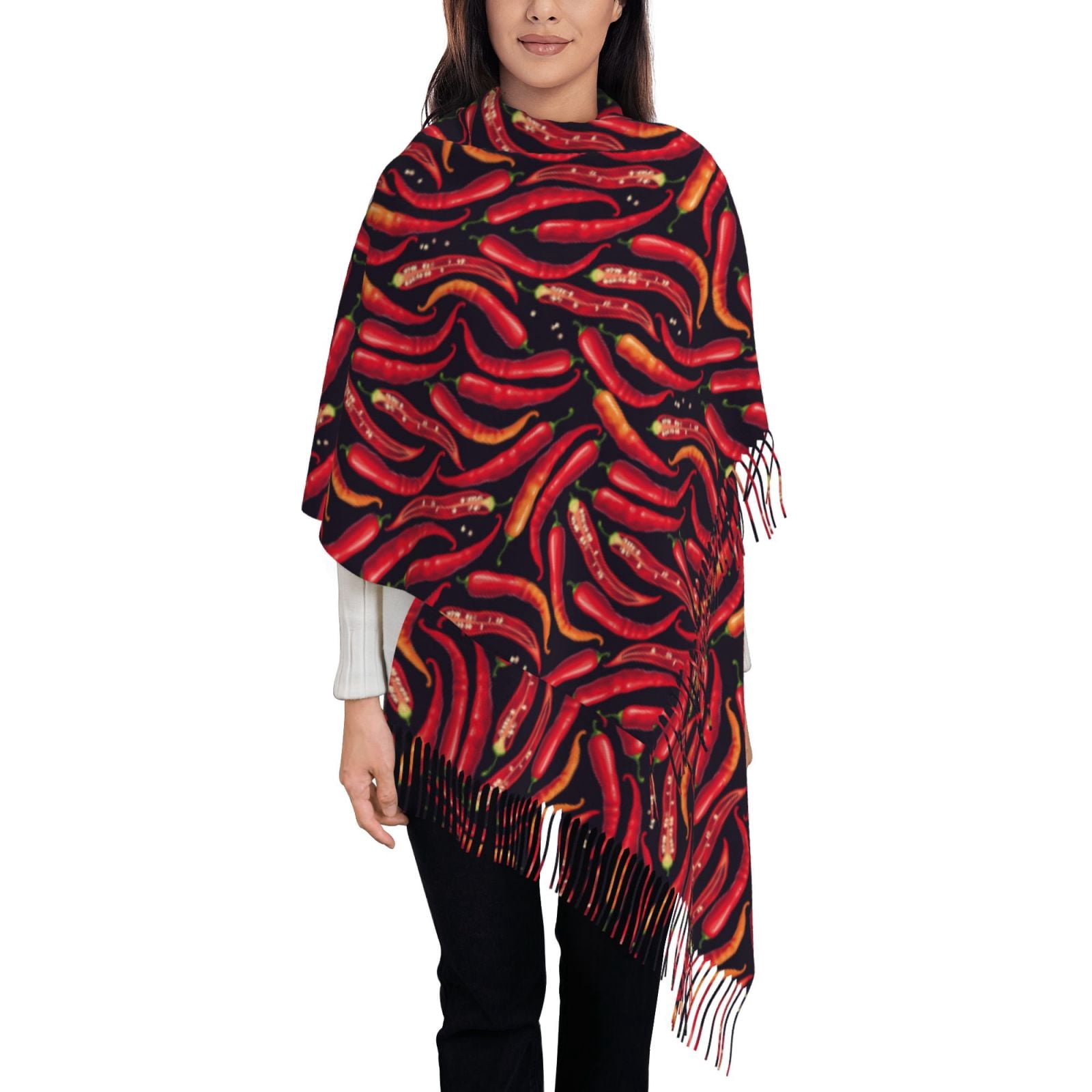 Shawl Wraps for Women - Chili Pepper funny Imitation Pashmina Shawls ...