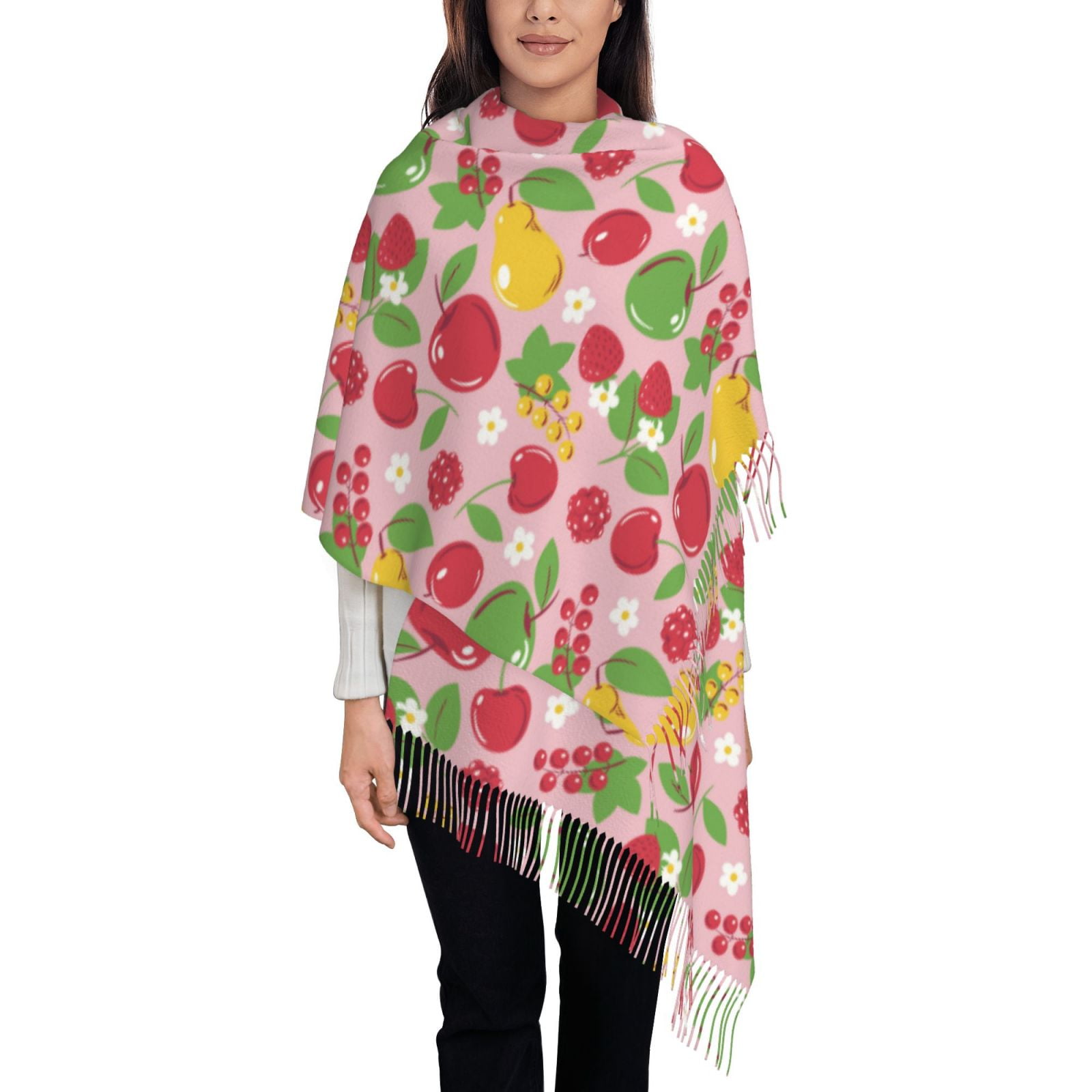 Shawl Wraps for Women - Cute Berry Flower Fruit Imitation Pashmina ...