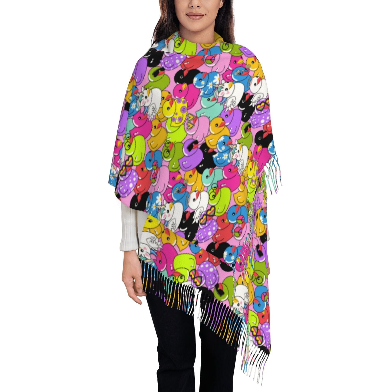 Shawl Wraps for Women - Funny Cartoon Cute Duck Colorful Imitation ...
