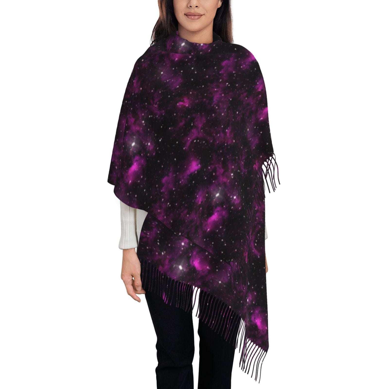Shawl Wraps for Women - Glitter starry texture purple Imitation Pashmina Shawls and Wraps for ...
