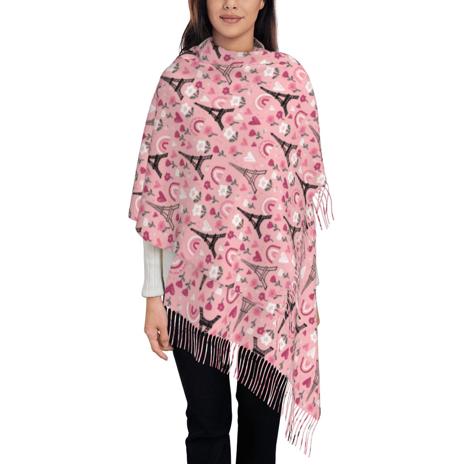 Shawl Wraps for Women - Tower flower Imitation Pashmina Shawls and ...
