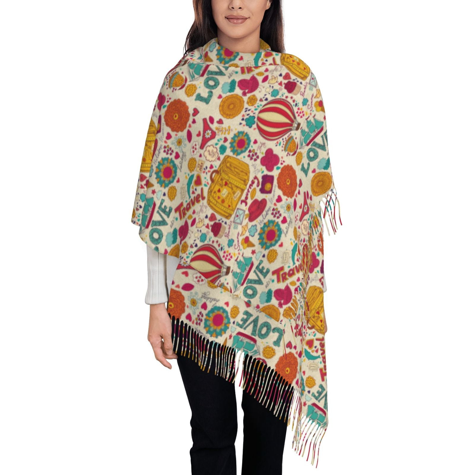 Shawl Wraps for Women - cartoon hot air balloon Imitation Pashmina ...