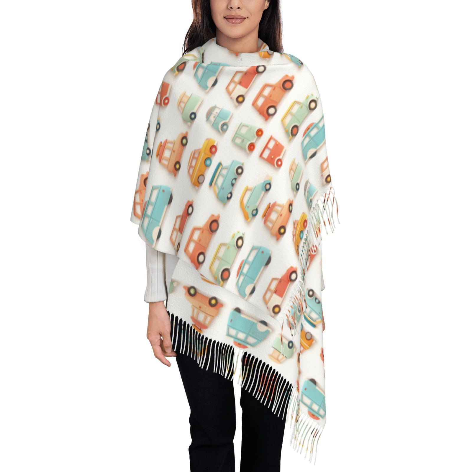 Shawl Wraps for Women - cute cartoon SUV RV Imitation Pashmina Shawls ...