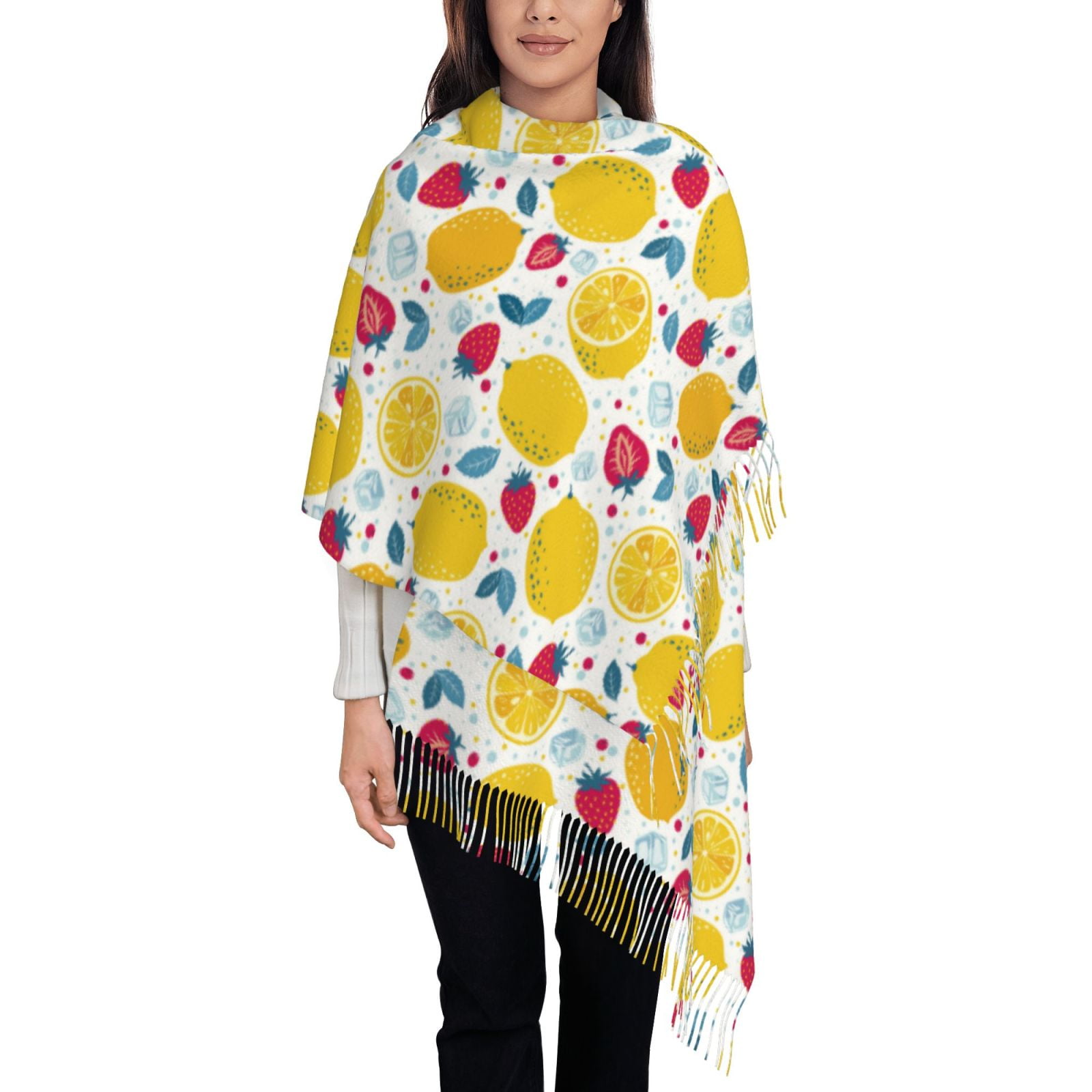 Shawl Wraps for Women - strawberry lemon Imitation Pashmina Shawls and ...