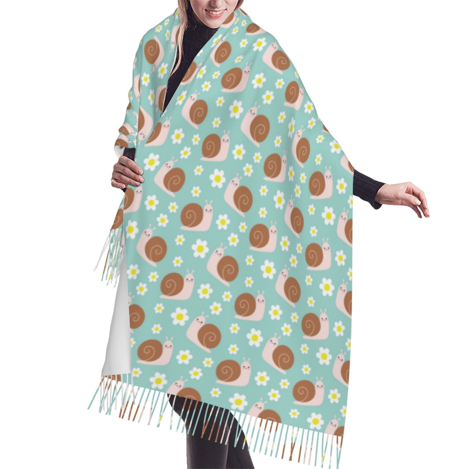 Shawl Wraps for Women - Snail And Flower Oversized Fall Winter Fashion ...