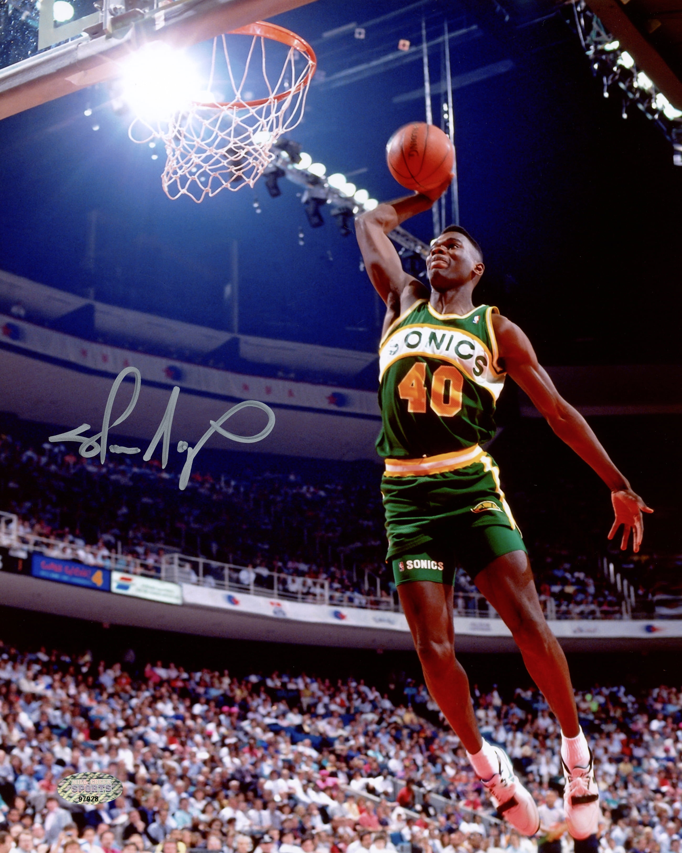 Shawn Kemp Autographed 8x10 Photo Seattle Supersonics Slam Dunk MCS ...