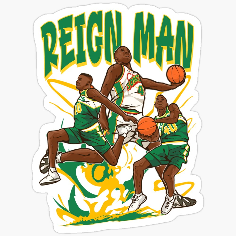 Shawn Kemp Reign Man Sticker Phone Decal Water Bottle Stickers Car ...