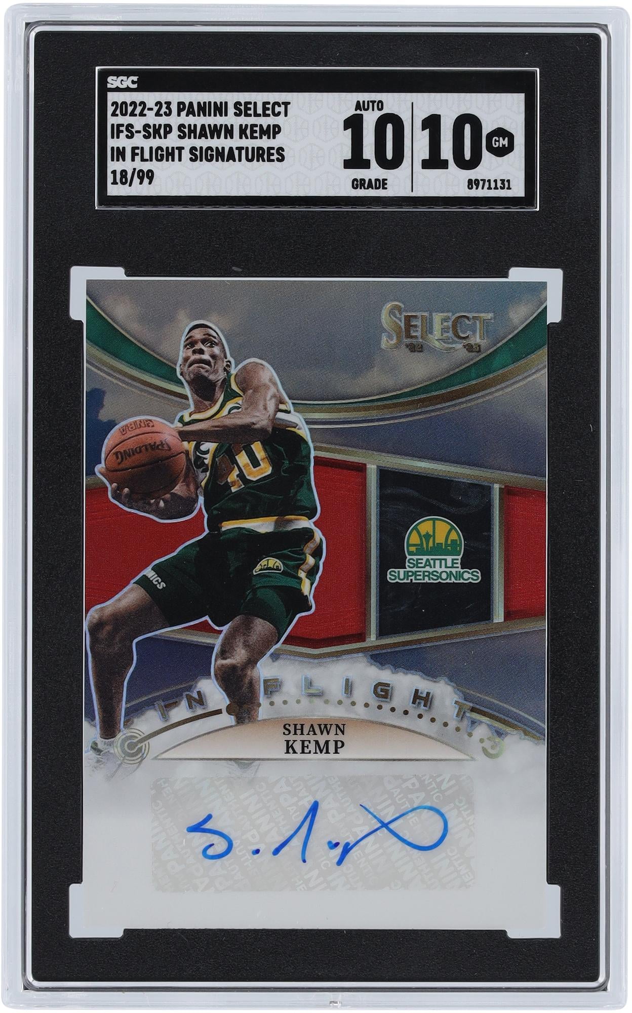 Shawn Kemp Seattle Supersonics Autographed 2022-23 Panini Select In ...