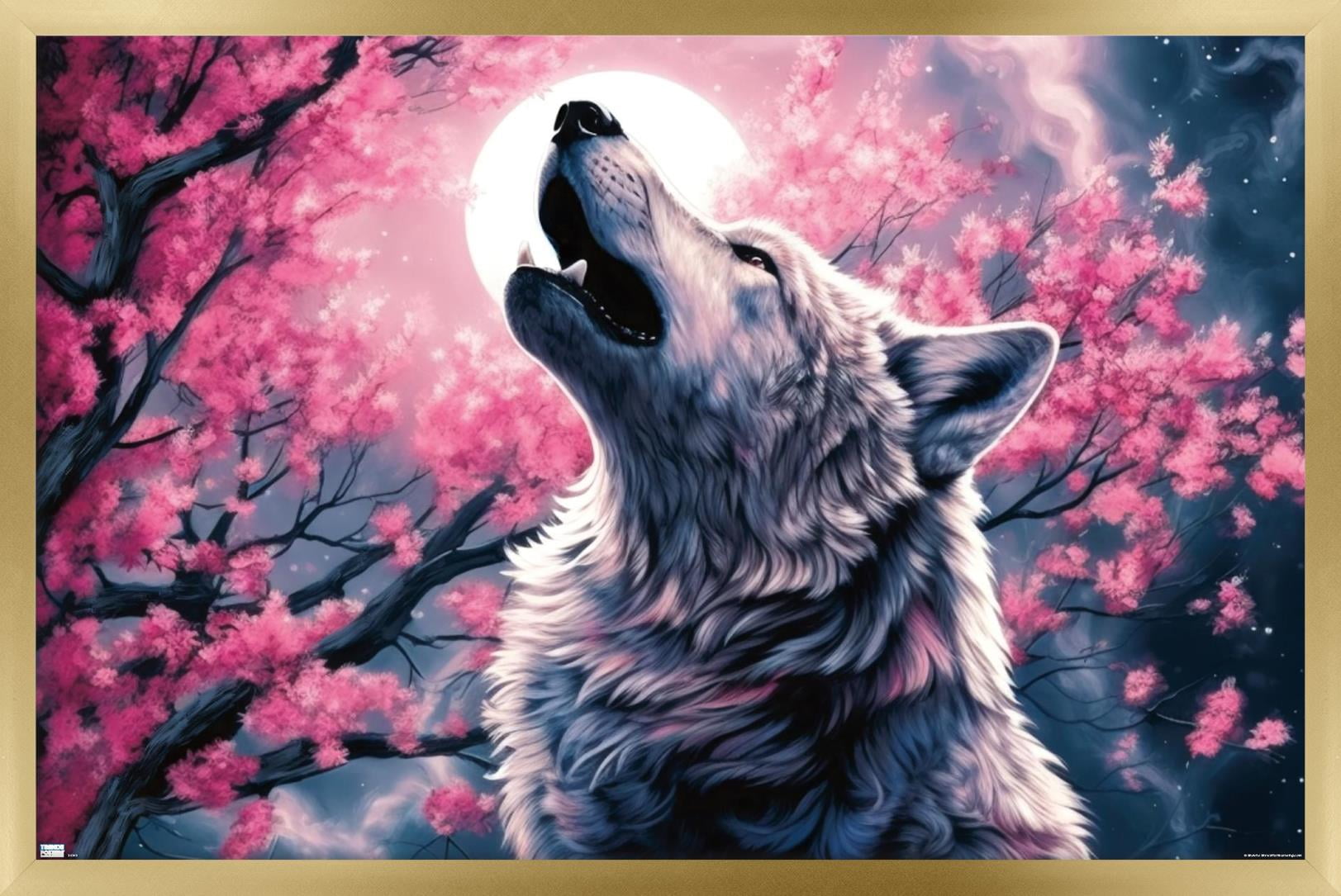Shawna Stewart - Howling At The Moon Wall Poster, 22.375" x 34" Framed ...