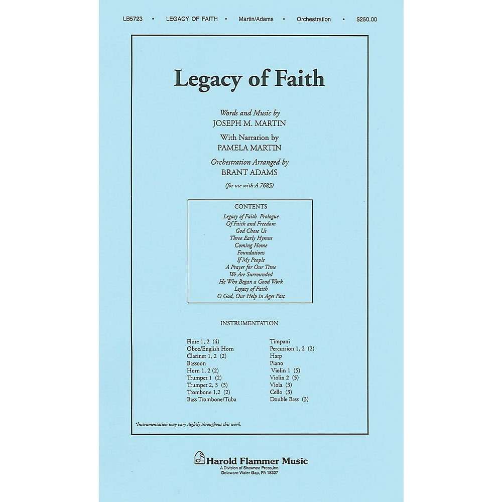 Shawnee Press Legacy of Faith Score & Parts arranged by Brant Adams ...