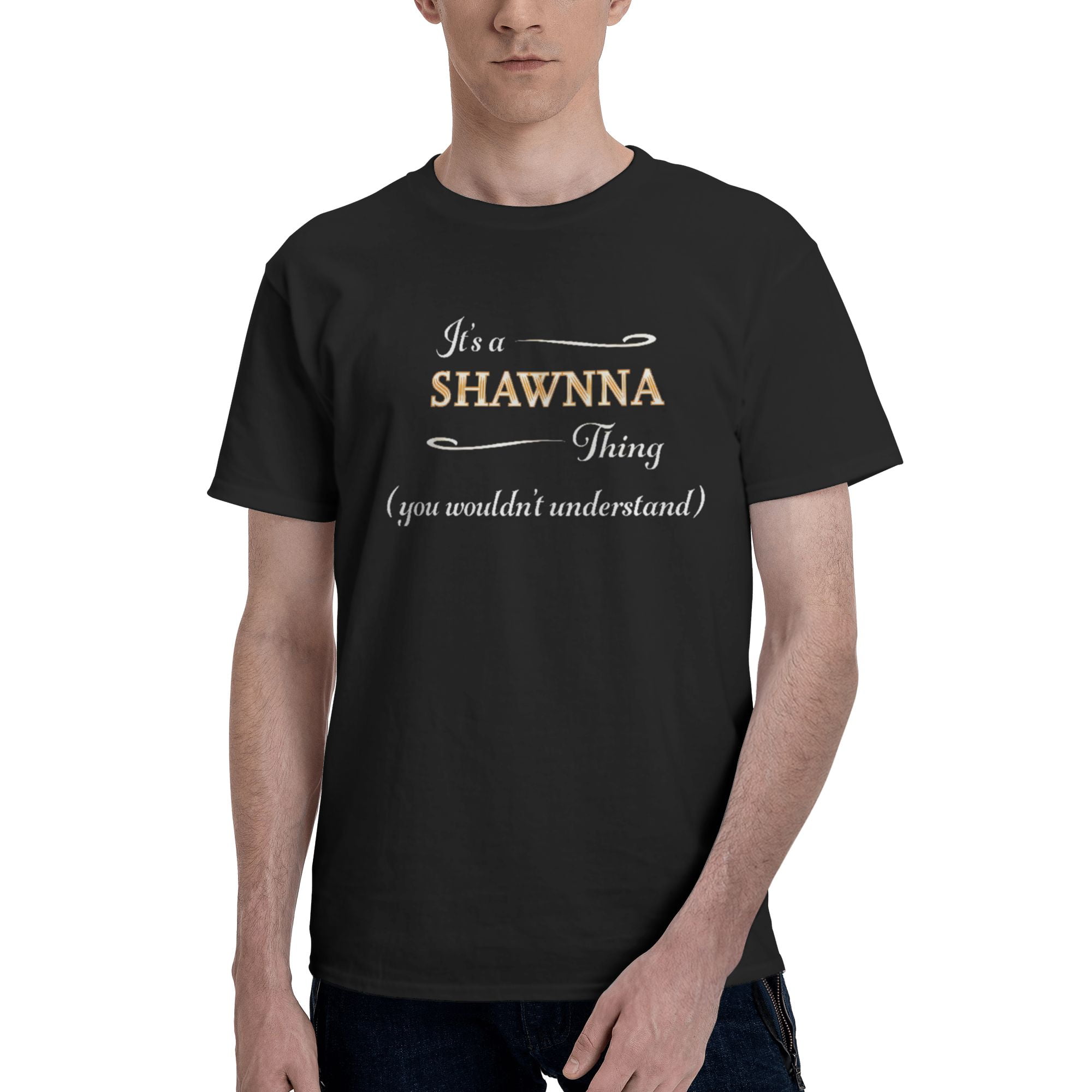 Shawnna Men's Cotton Short Sleeve T-Shirt Crew Neck Top Black X-Large ...