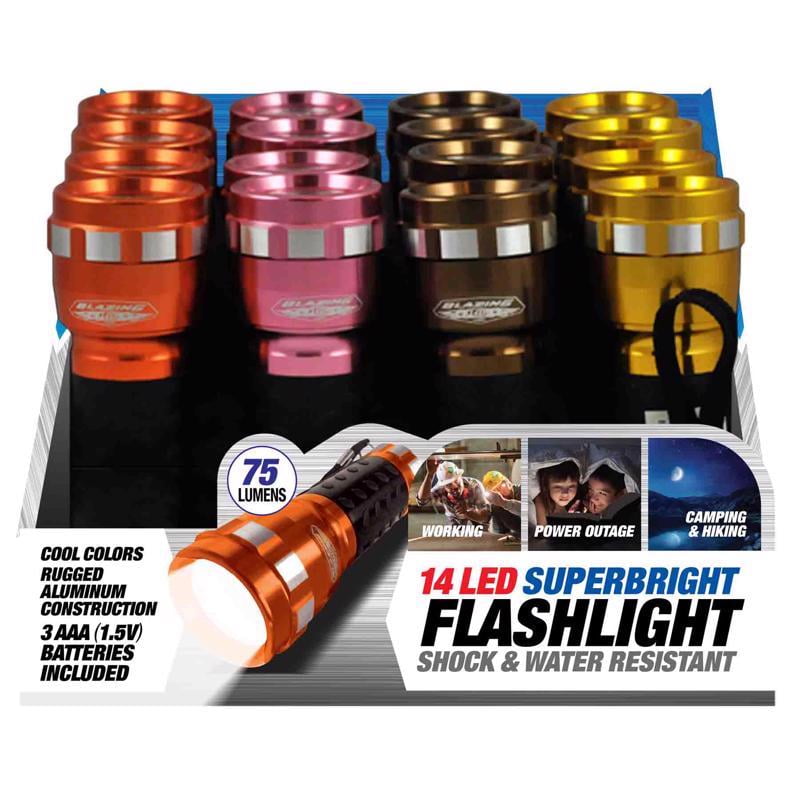 Blazing LEDz 14 LED 85 lm Assorted LED Flashlight AAA Battery - Walmart.com