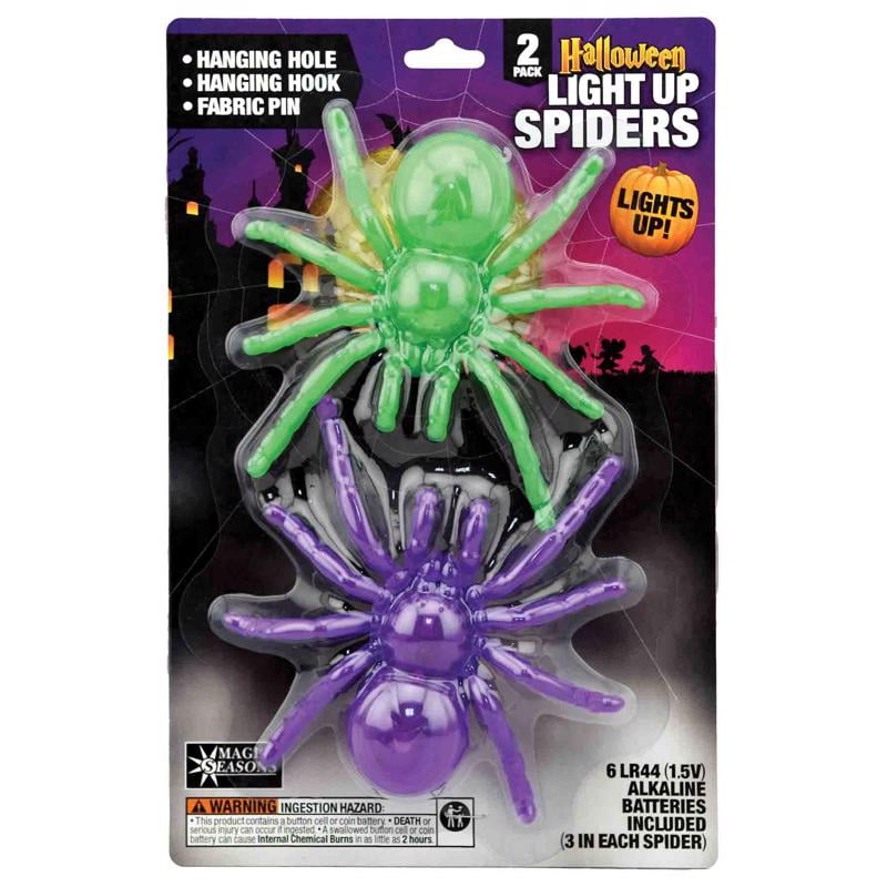 LED LIGHT UP SPIDER 2PK(Pack of 8) - Walmart.com