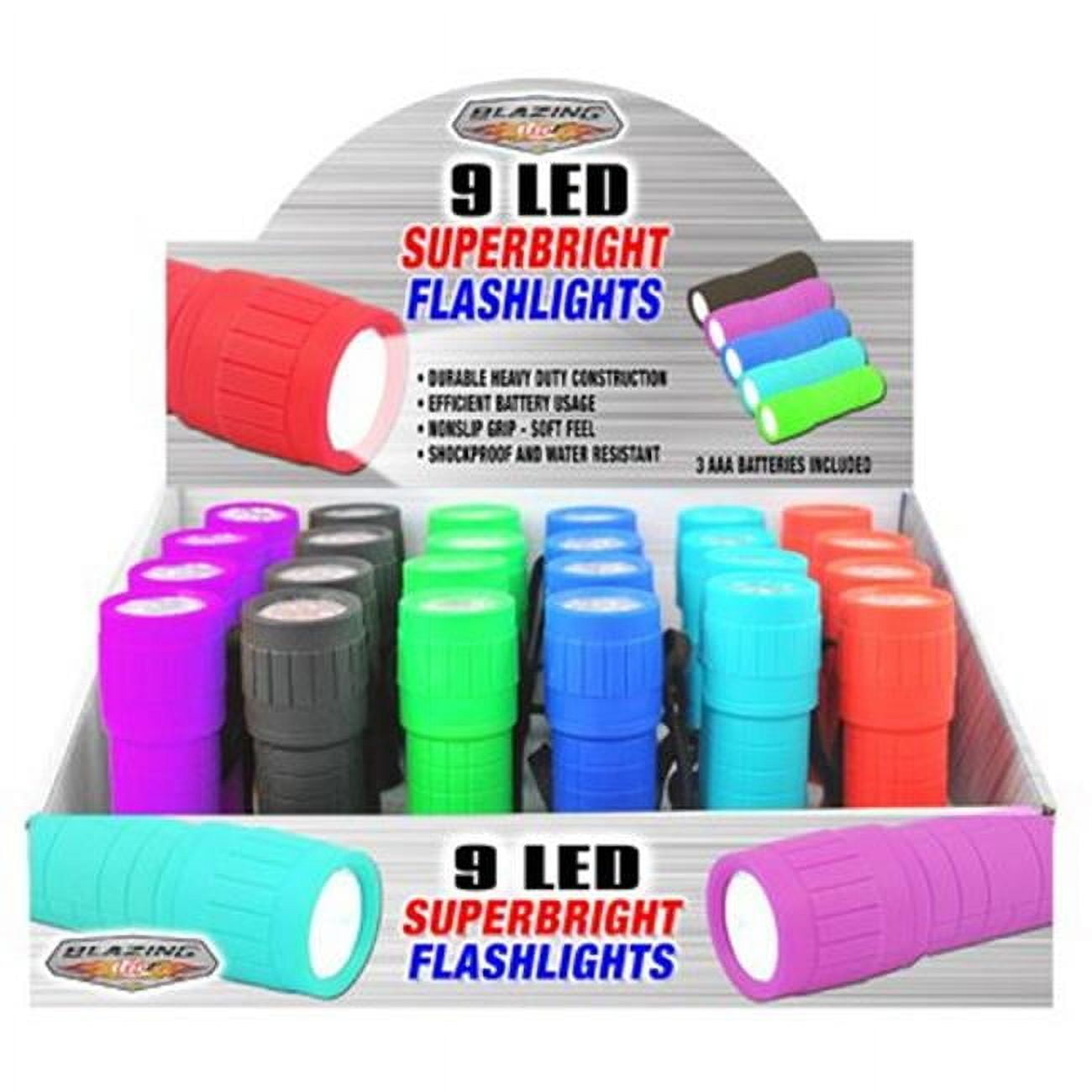 Shawshank Ledz 238209 9 LED Super Bright Flashlight - Assorted Color ...