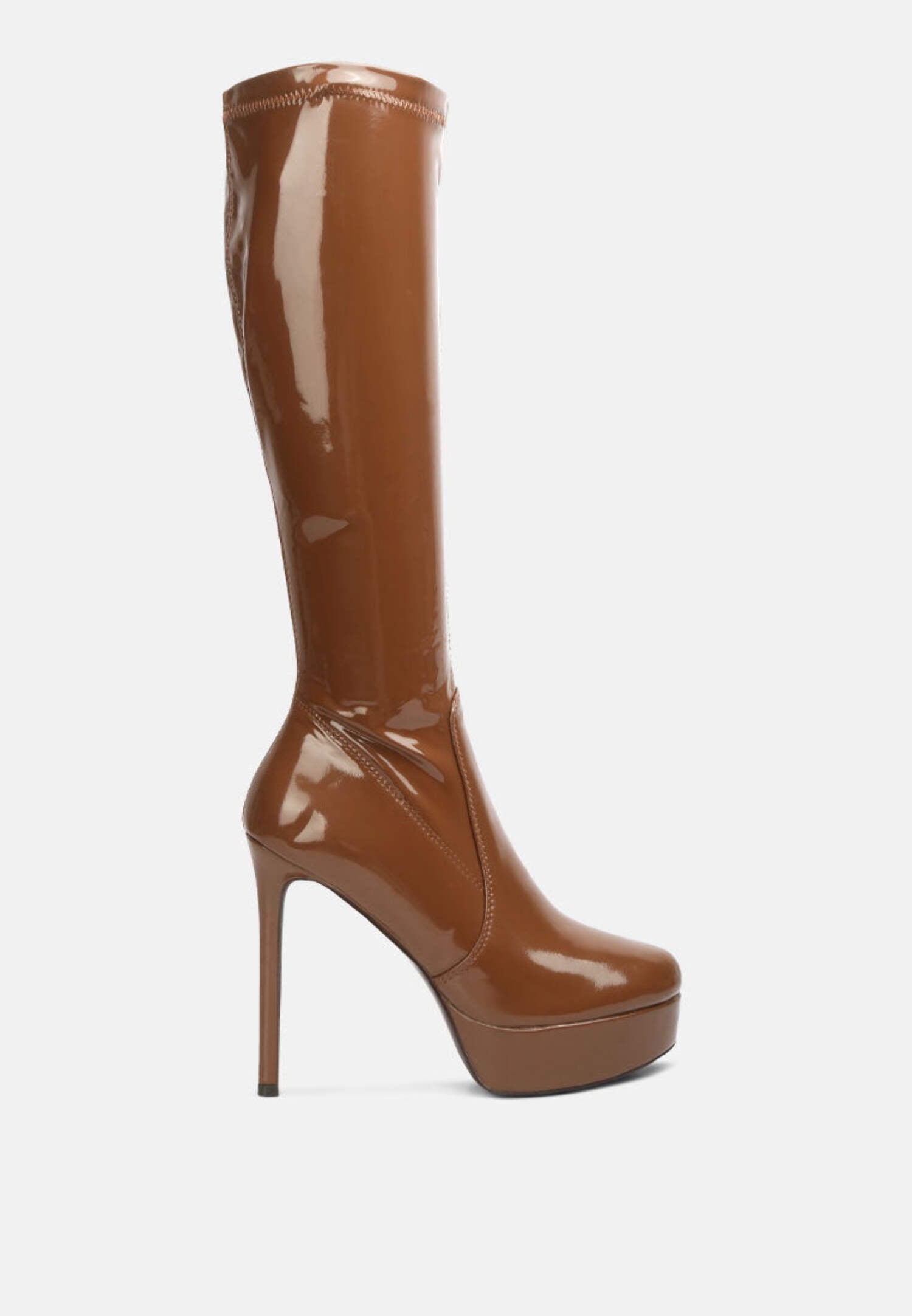 Shawtie High Heel Stretch Patent Calf Boots - Walmart.com