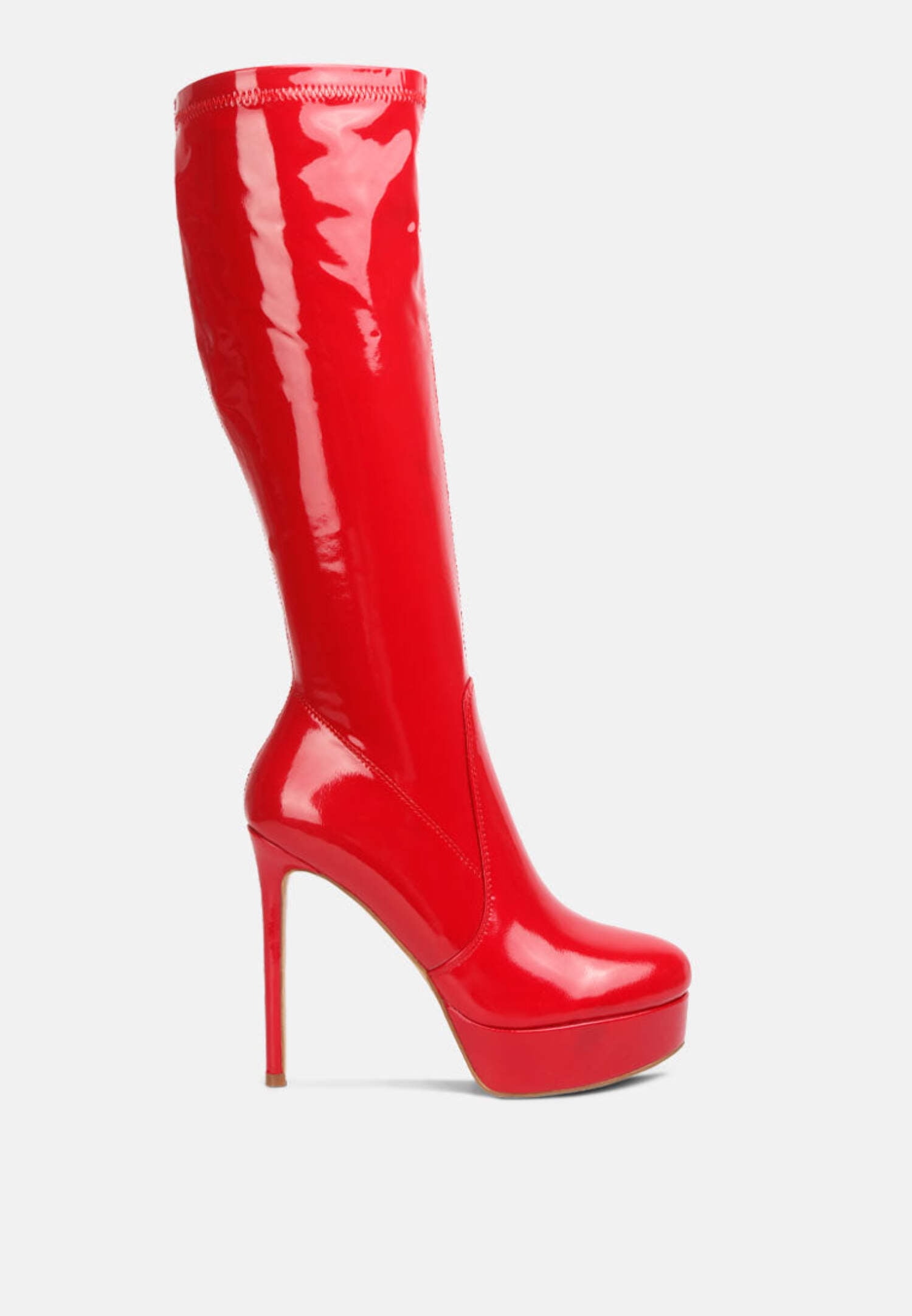 Shawtie High Heel Stretch Patent Calf Boots - Walmart.com