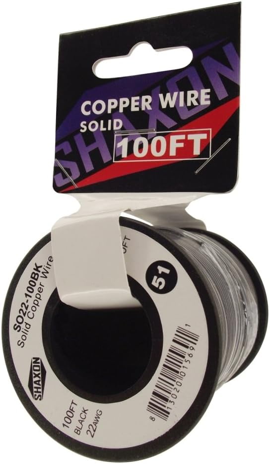 Shaxon SO22-100BK Solid Copper Wire on Spool, 100-Feet, Black - Walmart.com
