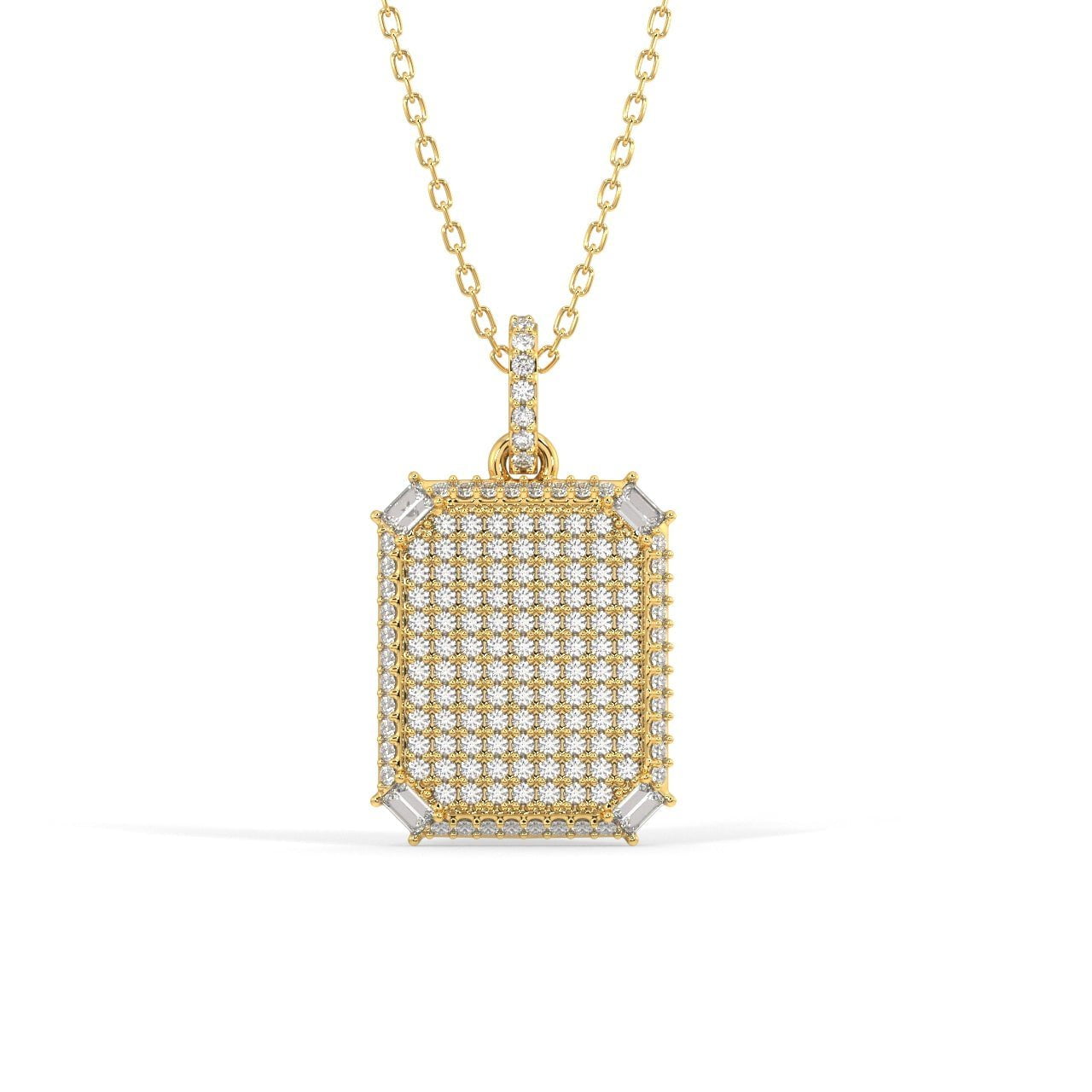 Shay Emerald Cut Pendant Necklace Yellow Gold - Walmart.com