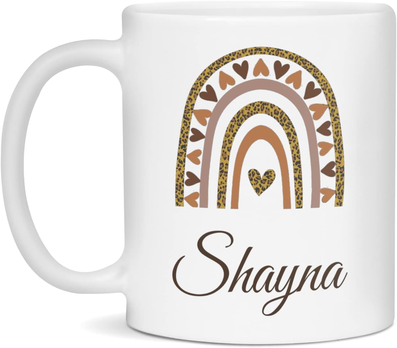Shayna Leopard Rainbow Cheetah Print Name Gift Coffee Mug, 11-Ounce ...
