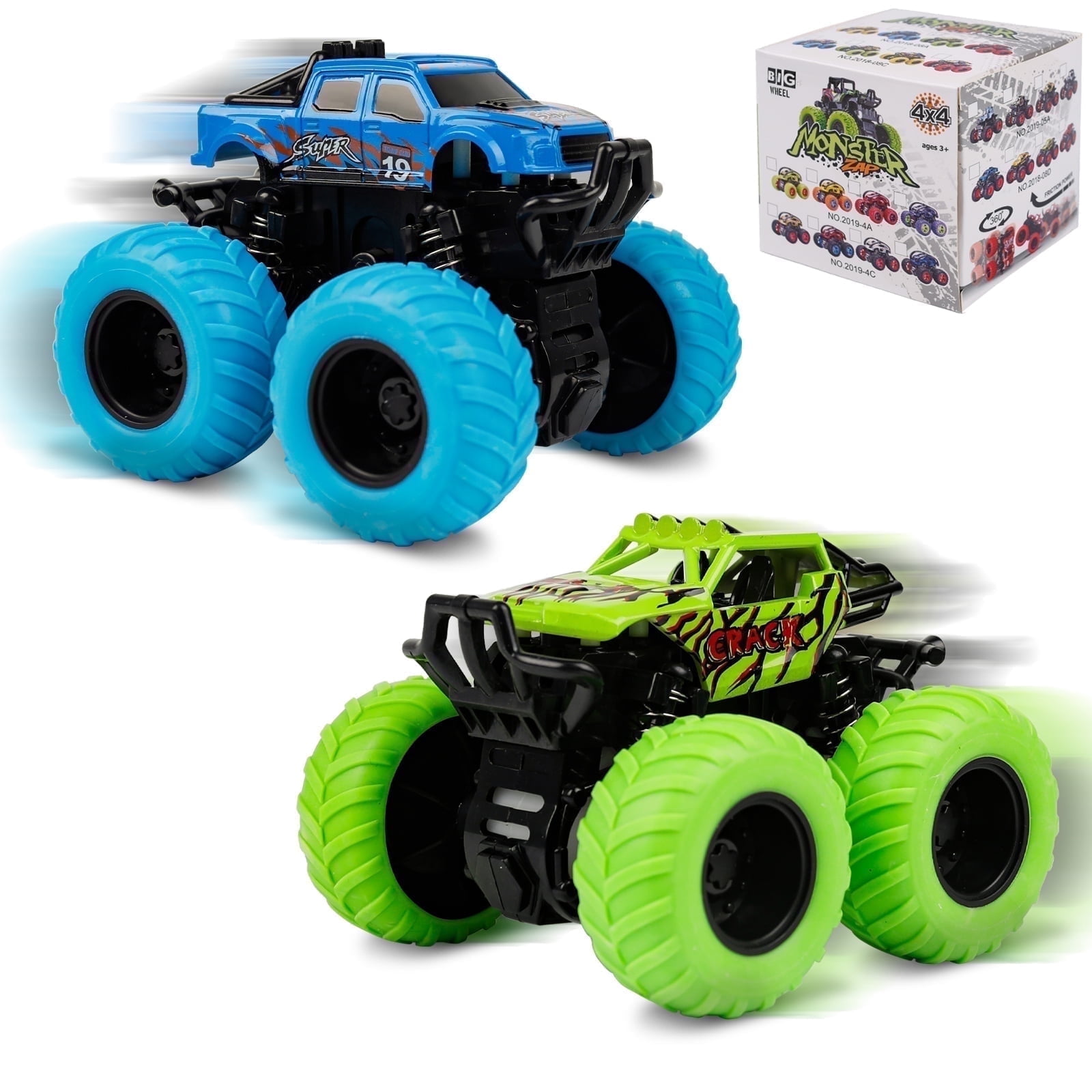 Shayson Monster Trucks Car Toys - Monster Toys Truck 2 Pack Stunt Cars ...