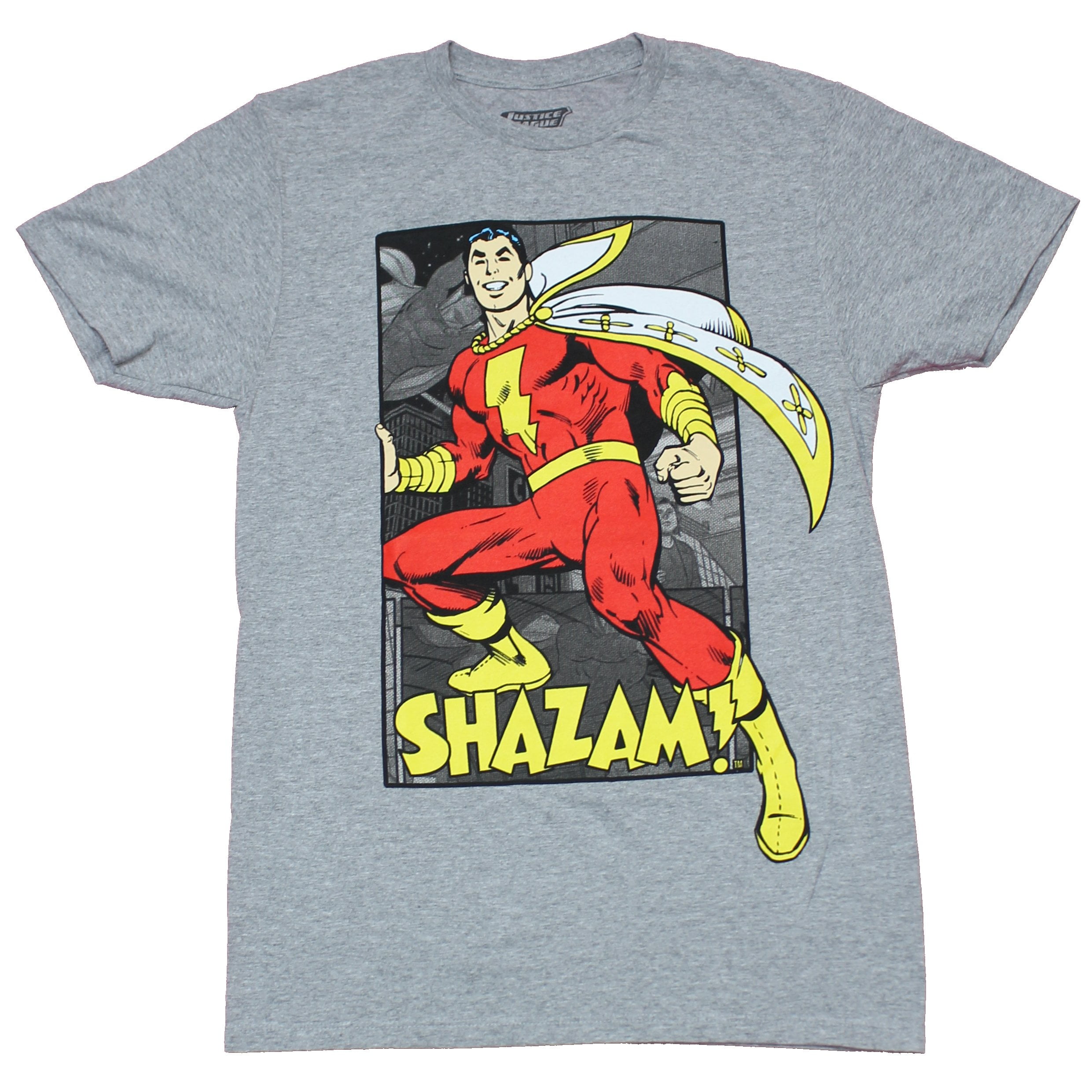 Shazam Mens T-Shirt - Smiling Comic Book Pose (X-Large) - Walmart.com