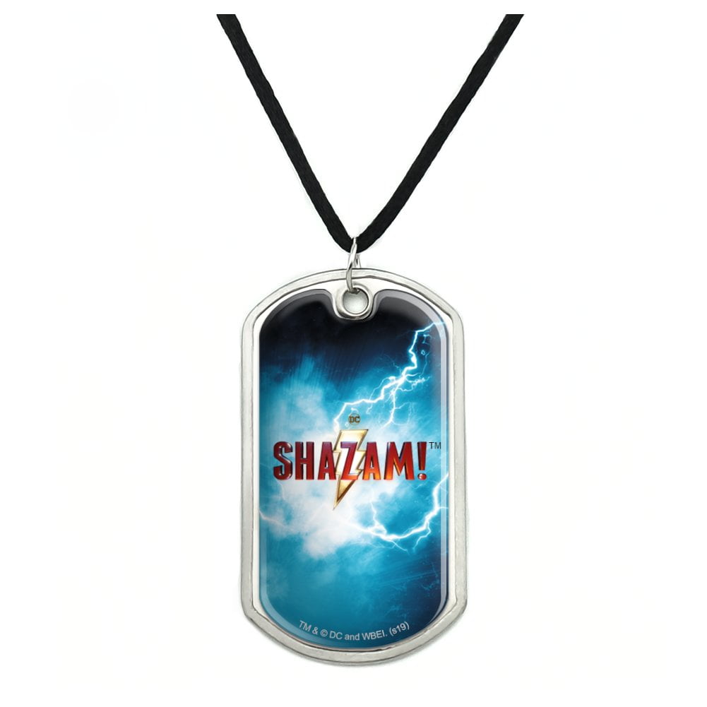 Shazam! Movie Logo Military Dog Tag Pendant Necklace with Cord ...
