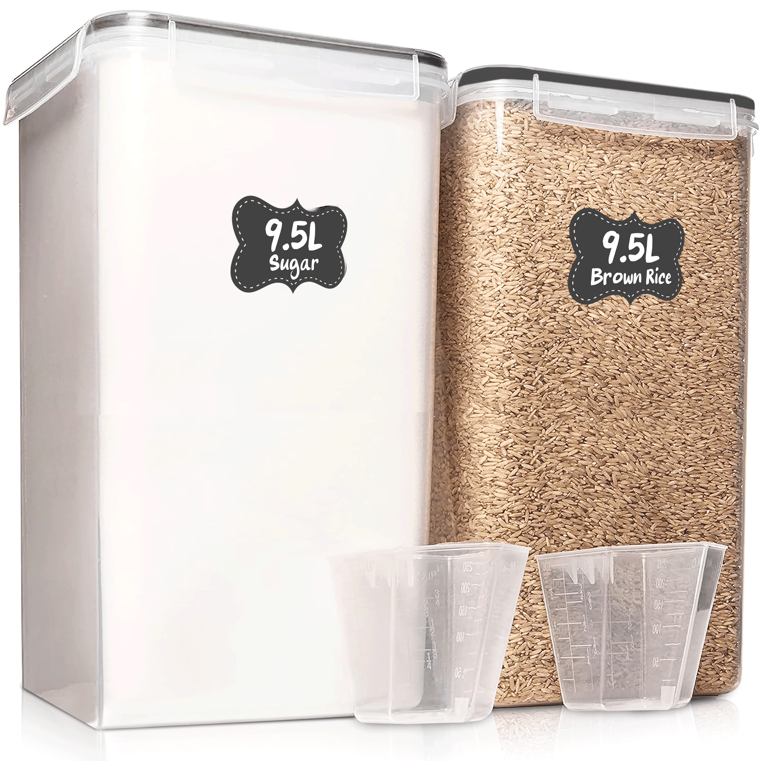 Shazo 2 PC (9.5L | 321 Oz) Extra Large Bulk Food Storage Containers ...
