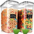 Shazo 2 Pack (6.3L / 213 oz) EXTRA Large Cereal Containers Storage Set ...
