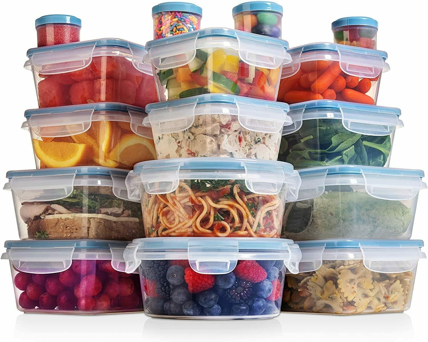 Shazo 24PCS Food Storage Containers with Airtight Lids Plastic Leak ...