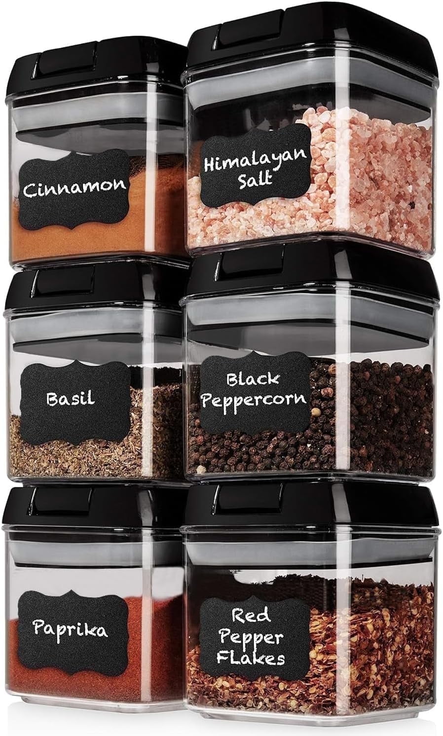 Shazo 6 PC Airtight Food Storage Containers - BPA Free Clear Plastic ...