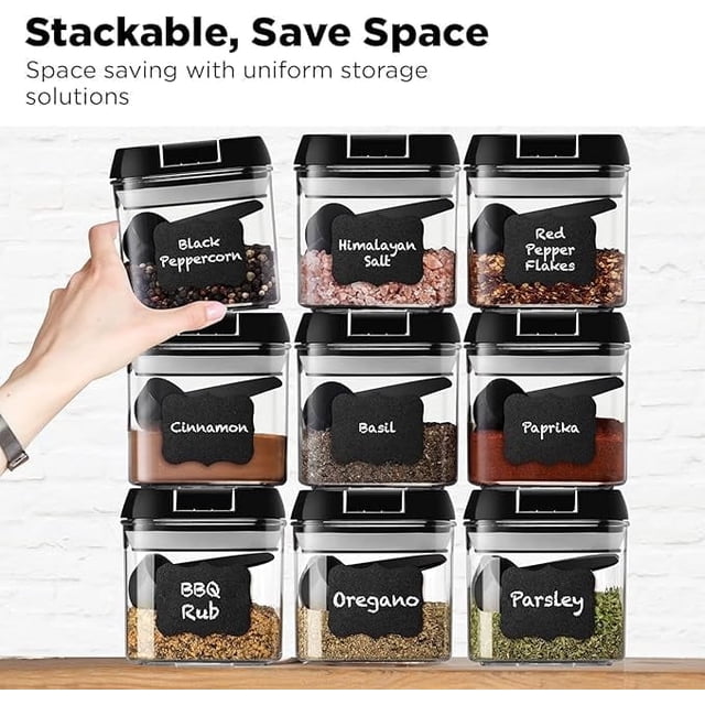 Shazo 9 PC Airtight Food Storage Containers + 9 Spoons - BPA Free Clear ...