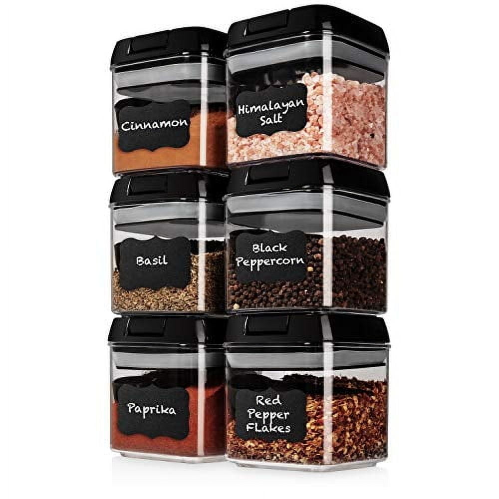 Shazo Airtight 6 Pc Mini Container Set + 6 Spoons, Labels & Marker ...