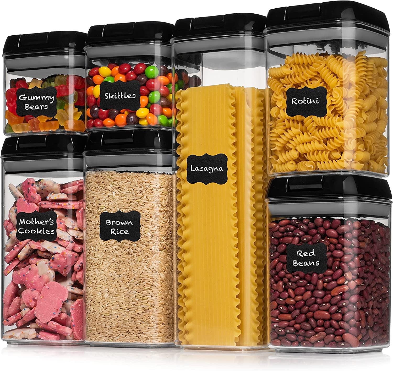Shazo Airtight Container Set for Food Storage - 7 Piece Set + Heavy ...