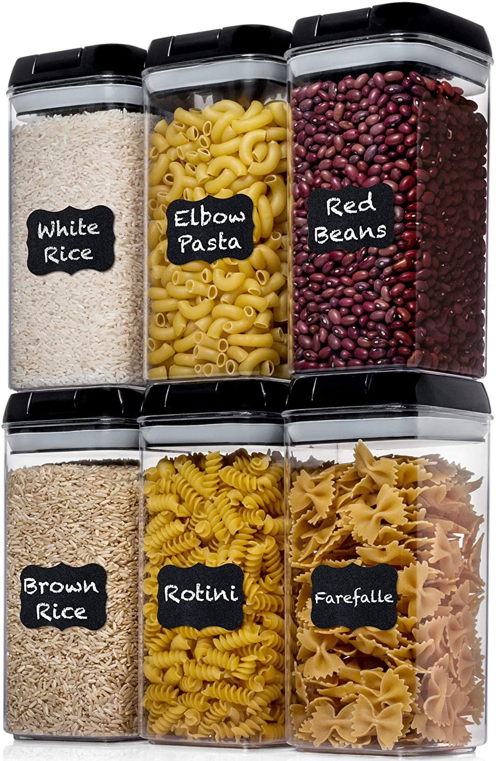 Shazo Black Plastic Airtight Snack Food Storage Container (6 Count ...