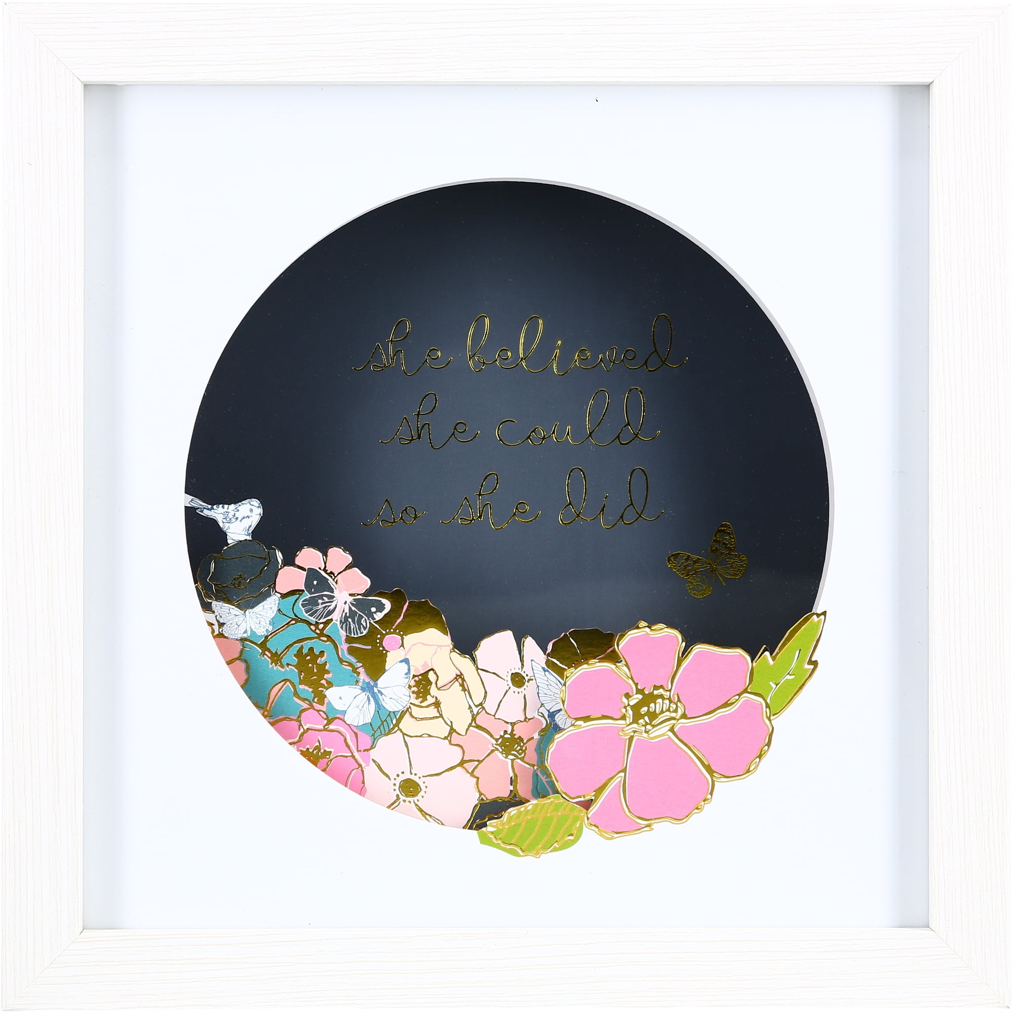 She Believed - 8" Cut Paper Shadow Box - Walmart.com