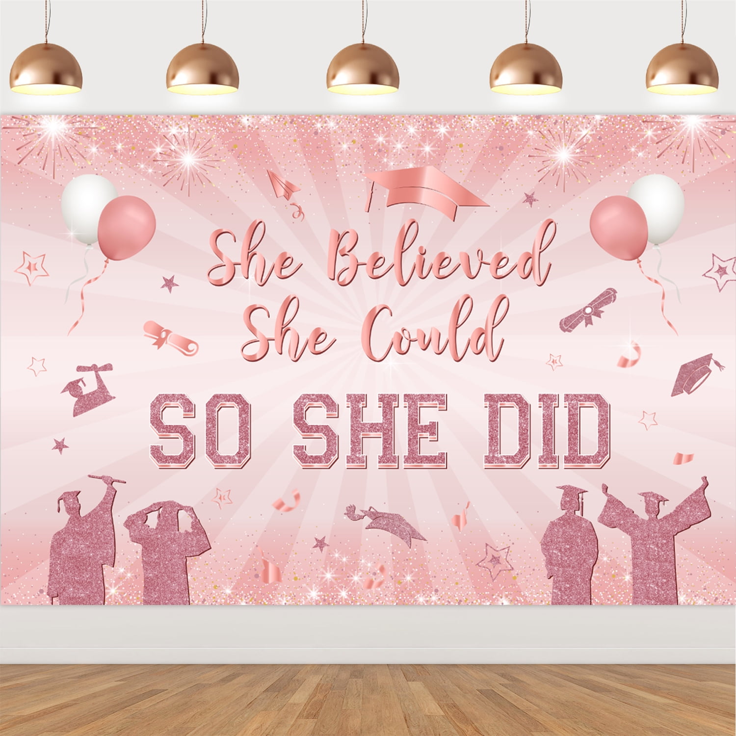 She Believed She Could So She Did Banner, Congratulations Banner ...