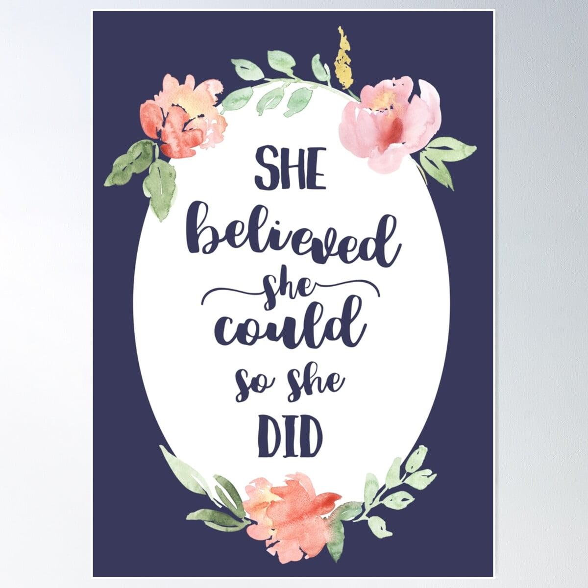 She Believed She Could So She Did Motivational Art Quote Print Poster ...