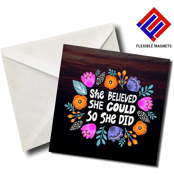 She Believed She Could So She Did - Quote Magnet for refrigerator ...