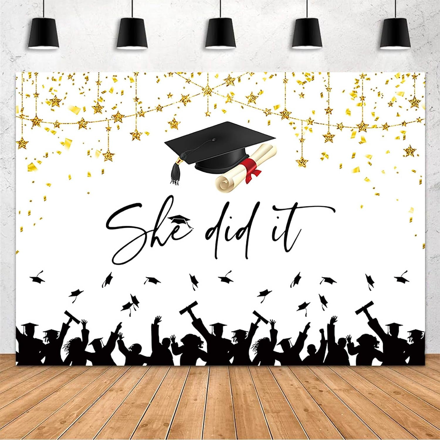 She Did It Graduation Backdrop Congrats Grads She Did It Photography ...
