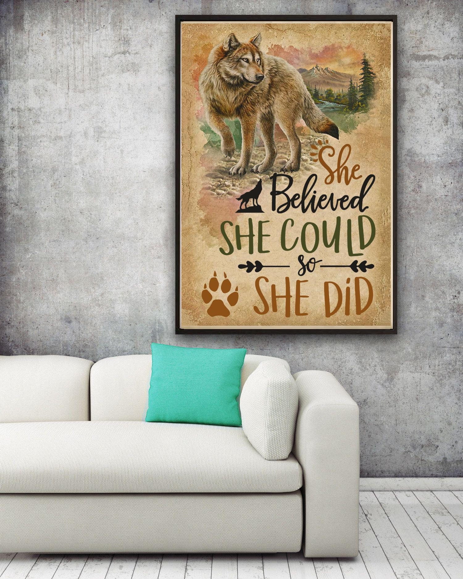 She Did poster, Wolf Girl poster, Howling Wolf poster, Wolves Lover ...