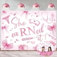 She Earned It Backdrop Pink Bow Nurse Graduation Background Nursing ...