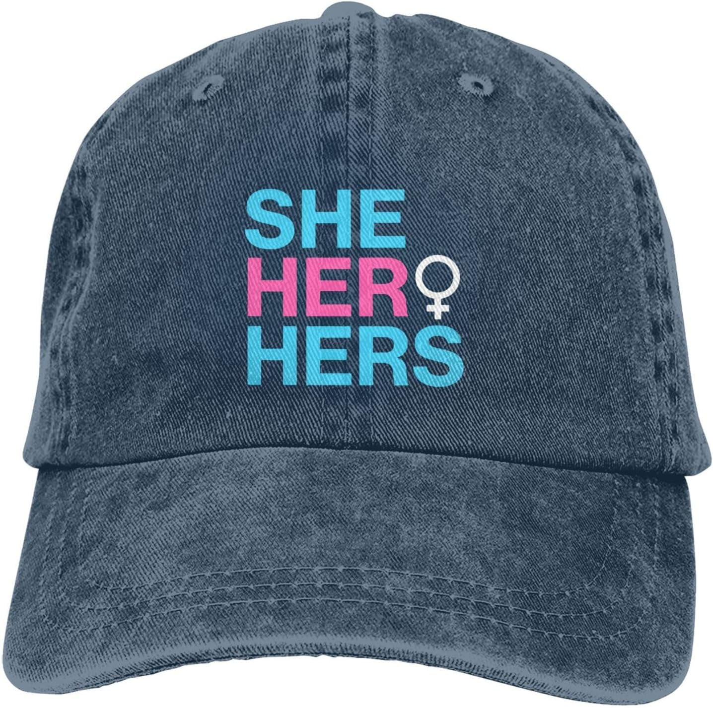 She Her Trans Pride Hat Black Baseball Cap for Men Women Adjustable ...