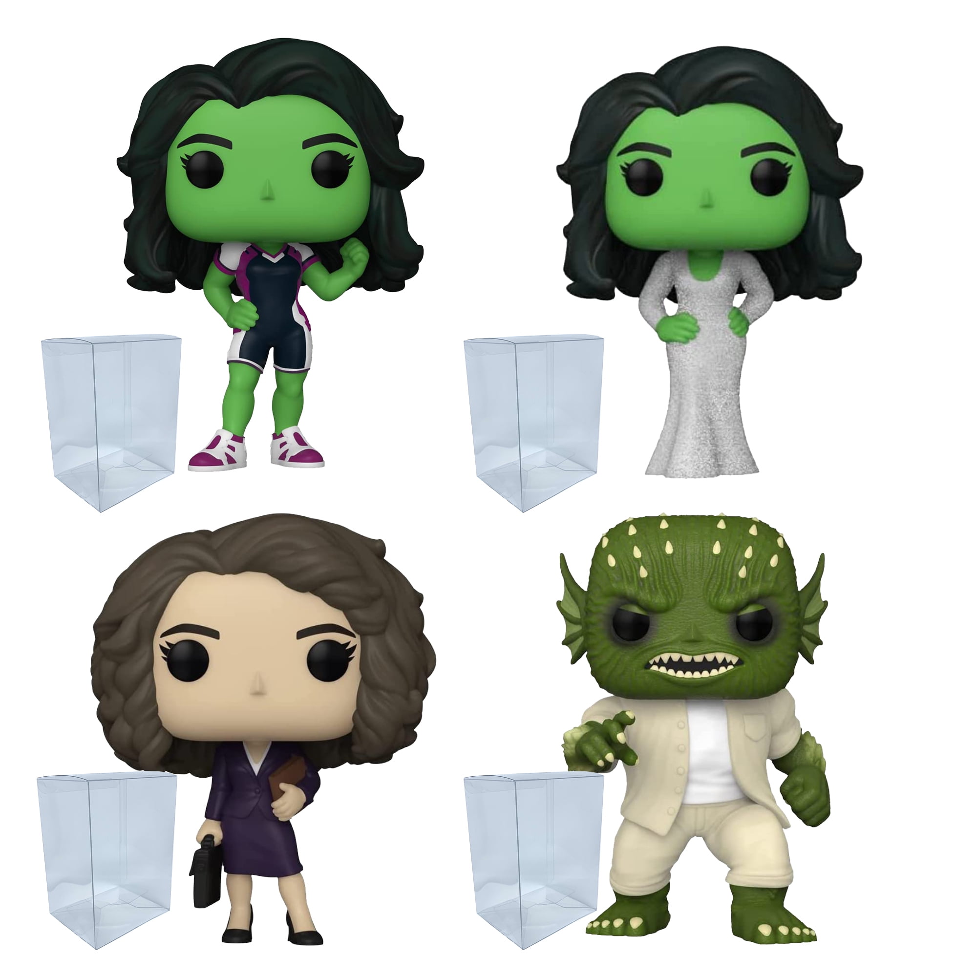 She-Hulk Funko Pop Set of 4 with Protector Bundle - Includes She-Hulk ...