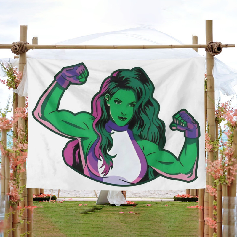 She Hulk pattern wall hanging 50*60 inches high-quality peach skin ...