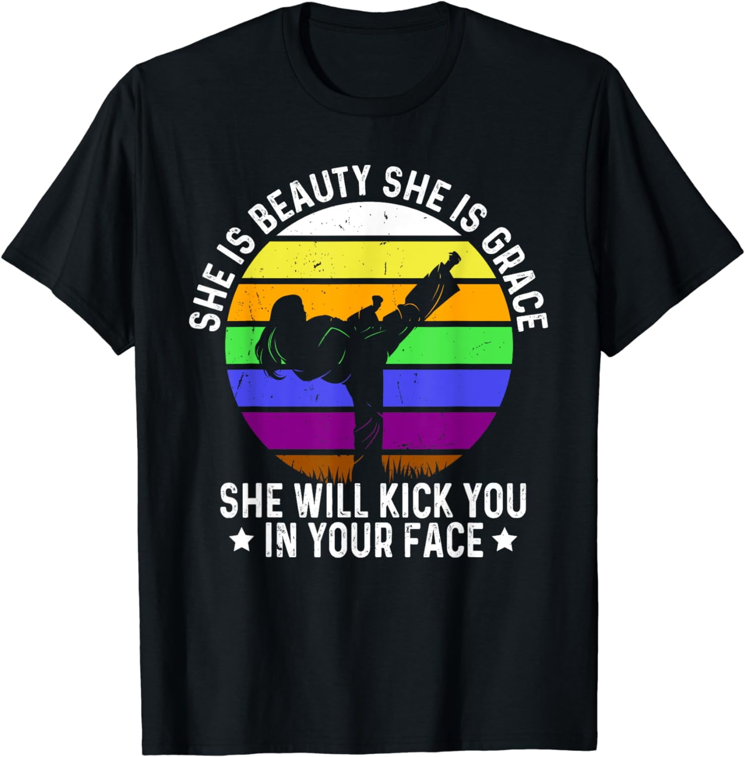 She Is Beauty She Is Grace She Will Kick you Karate Girl T-Shirt ...