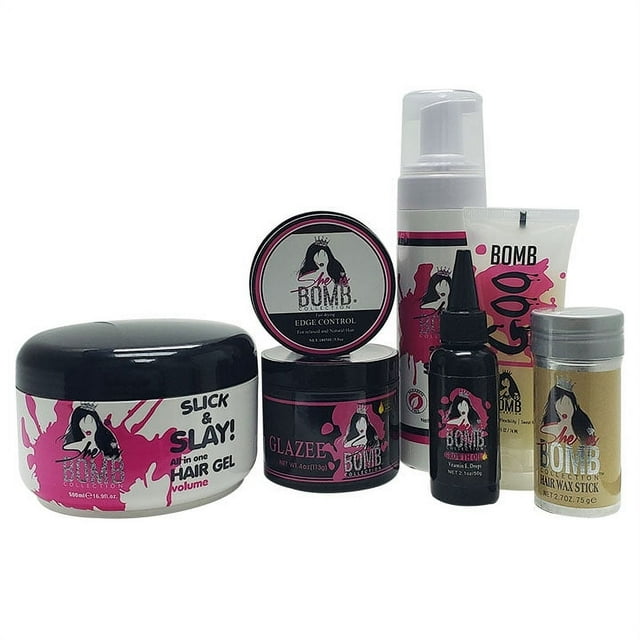 She Is Bomb 7 PCS SET (Edge, Wax Stick, Goo, Glazee, Slick & Slay Fuse ...
