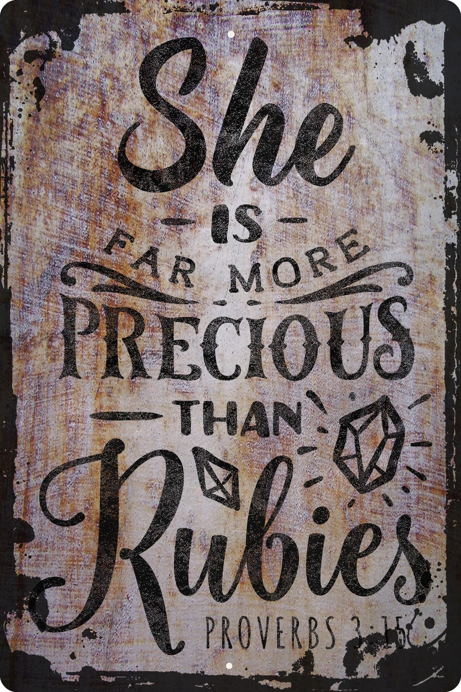 She Is Far More Precious Than Rubies Proverbs 3 15 Bible Verse Beige